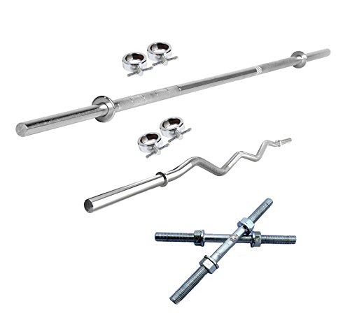 Hard Bodies Combo 8-C Gym Rods - 3Ft Curl Rod - 5Ft Straight Rod - 2 x ...