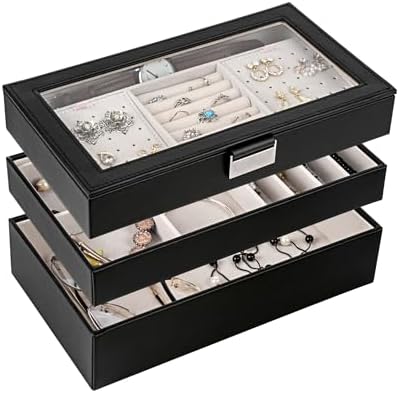 Amazon.com: Homde Jewelry Tray Stackable Jewelry Box Drawer Organizer ...