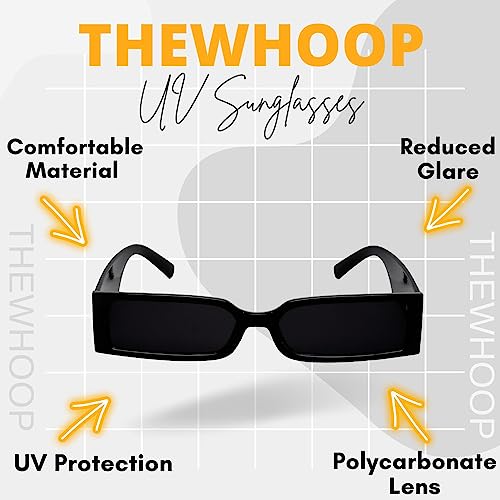 Buy THEWHOOP MC Stan Black Retro Rectangular UV Protection Goggles ...