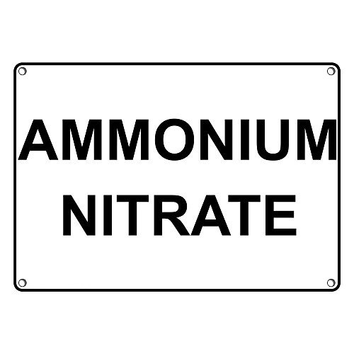 Amazon.com: Weatherproof Plastic Ammonium Nitrate Sign with English ...