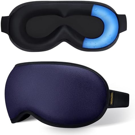 Amazon.com: Cooling Gel 3D Sleep Eye Mask-Weighted Blackout Sleep Mask ...