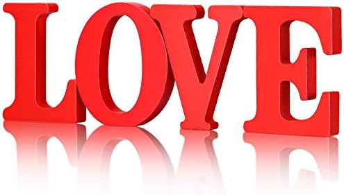 Amazon.com: Kigley Valentine's Day Wooden Love Sign Wedding Table ...