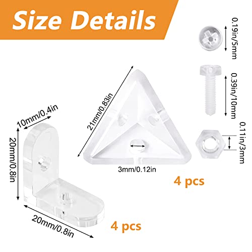 MOROBOR Acrylic Corner Bracket, Clear 3-Hole Right Angle Joint Brace ...
