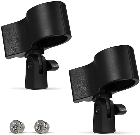 Mic Clip Holder 2 Pcs, Adjustable Microphone Stand Universal Handheld ...