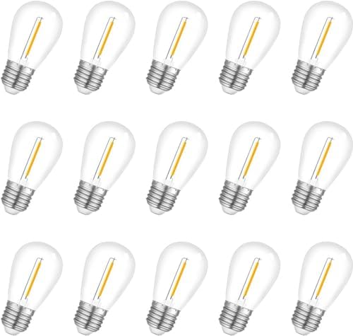 Generic S14 LED String Light Bulbs Replacement - 3V Solar-Powered ...