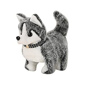 Buy oAutoSjy Electric Puppy Toy Plush Husky Dog Toy Walking Barking ...