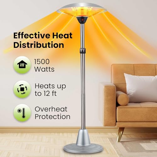 Gorilla Gadgets 1500W Free Standing Patio Heater for Outdoor and Indoor ...