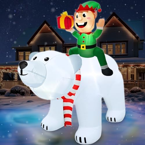 Amazon.com: Gemmy Christmas Inflatable Elf, 4 ft Tall, Multi : Patio ...