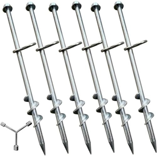Amazon.com: 12 Pack Tent Stakes Heavy Duty - 8" Ground Anchors Screw in ...