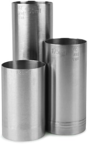 Bartopia Thimble Wine Measures Bundle Set, Stainless Steel, Silver, 20 ...