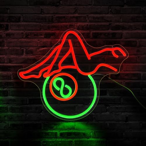 Amazon.com : JGHTURIE Billiards Lady Neon Sign Led Neon Signs for Wall ...