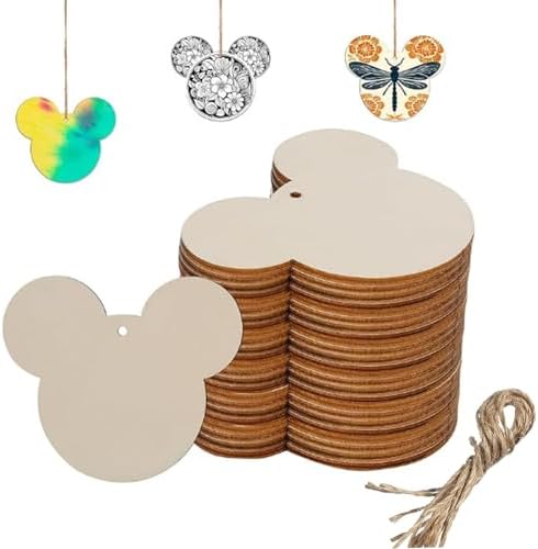 Amazon.com: 30 Pack 4 Inch Wood Mouse Head Cutouts Unfinished Wood ...