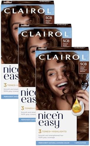 Amazon.com : Clairol Nice'n Easy Permanent Hair Dye, 5CB Medium Warm ...