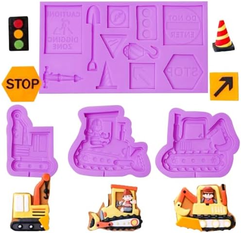 Amazon.com: 4 Pcs Excavator Chocolate Molds, Construction Site Crane ...