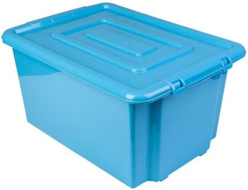 Plastic Stackable Blue Container Large Storage Box With Lid 52l ...