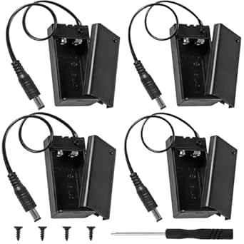 Amazon.com: DKARDU 9V Battery Holder with 5.5 x 2.1mm DC Male Plug Wire ...