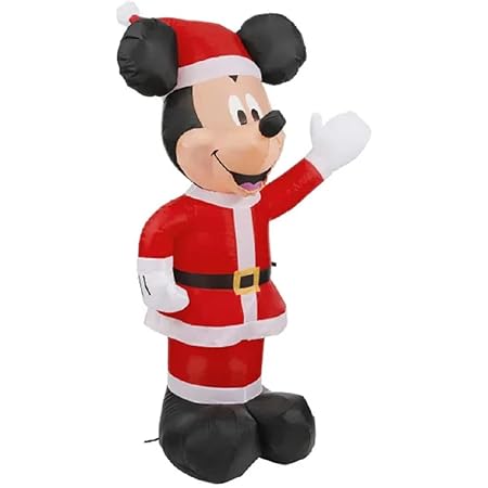 Amazon.com: 4FT Waving Mickey Santa Christmas Inflatable : Patio, Lawn ...