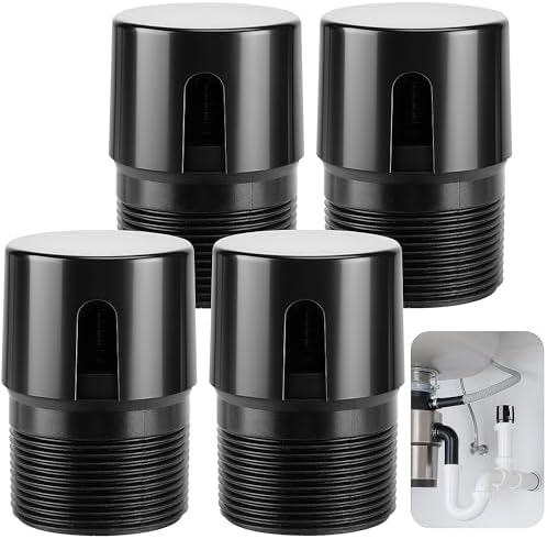 Nkiy Quen 4 Pcs 1-1/2 Inch NPT ABS in Line Vent,Black Air Admittance ...