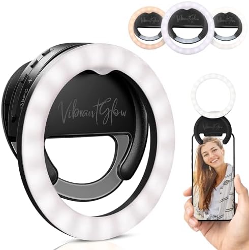 Amazon.com: Clip on Ring Light, Kimwood Rechargeable 60 LED Selfie Ring ...