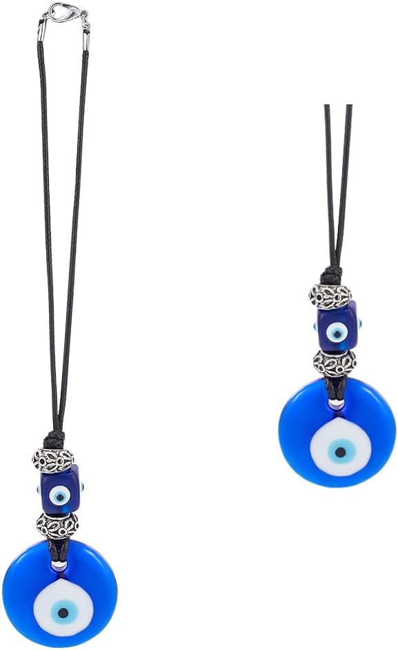 Amazon.com: Erbulus Turkish Blue Evil Eye Car Hanging Gold Ornament Set ...