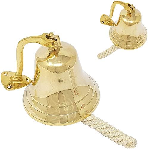 Amazon.com: Handcrafted Trading Co Wall Mountable Nautical Brass Bell 4 ...