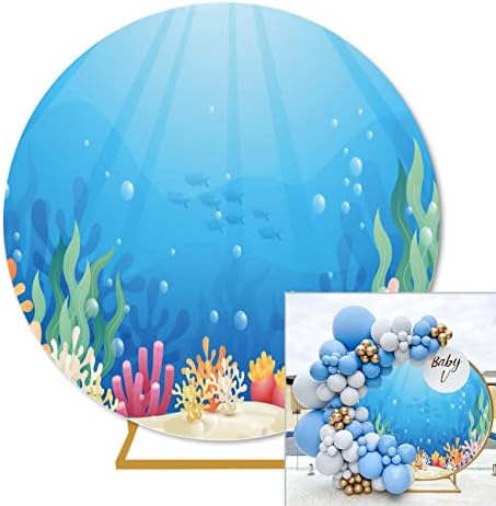 Amazon.com : Leyiyi 7.2x7.2ft Under The Sea Round Backdrop Cover ...