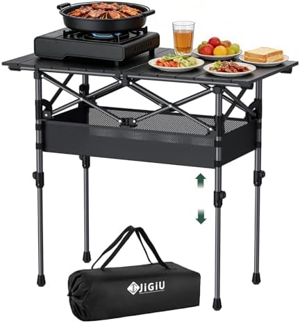 Portable Folding Camping Table with Adjustable Height 44/70cm ...