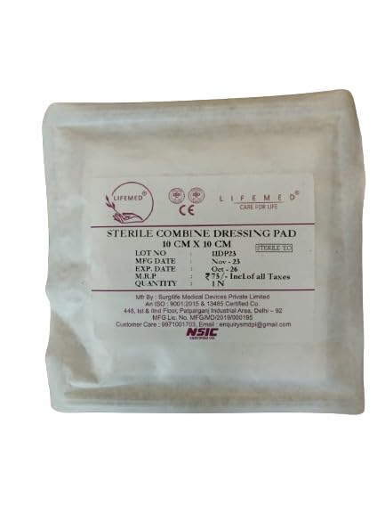 Lifemed Sterile Combine Dressing Surgical Pad (10 x 10) : Amazon.in ...