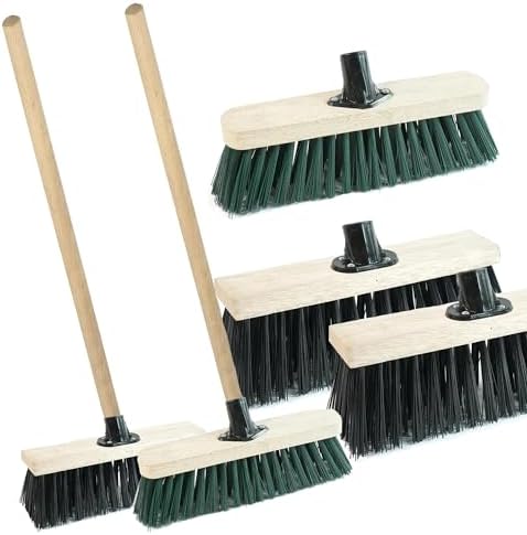Wooden Handle Strong PVC Bristle Brooms Perfect For Sweeping Patios ...