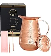 Amazon.com: Pure Copper Water Pitcher 70 Ounces | Handmade Hammered ...