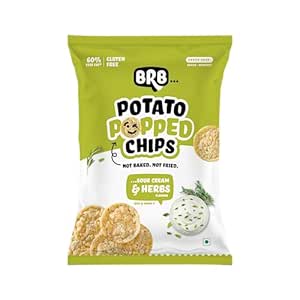 BRB Popped Potato Chips | Not Baked, Not Fried | 48 Grams | Sour Cream ...