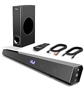 Amazon.com: VMAI 2.1 Sound Bar with Subwoofer, 120W, Bluetooth 5.0 ...