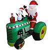 Amazon.com: 5.3 FT Christmas Inflatable Santa Claus Driving Tractor ...