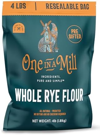 Amazon.com : One in a Mill Whole Rye Flour 4LB |100% All-Natural ...