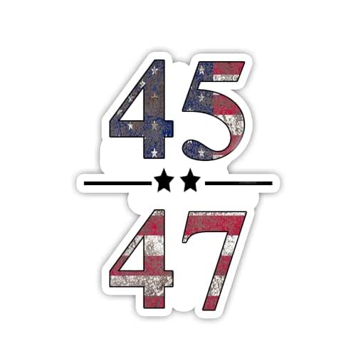 Amazon.com: 5 x 5 Inch Trump 45 47 Political Decals Flag Sticker Anti ...