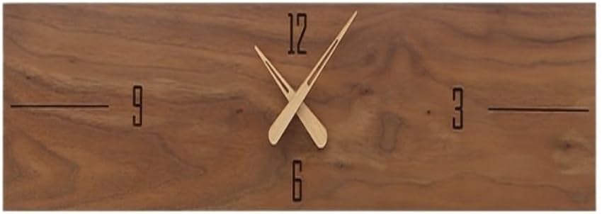Amazon.com: YWZDQ Wall Clock Walnut Solid Wood Rectangular Wall Clock ...