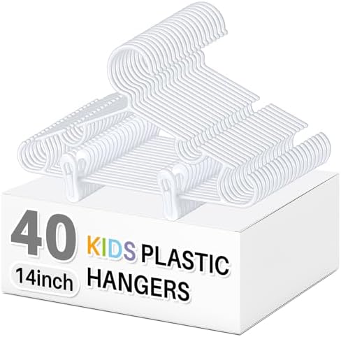 Amazon.com: Hsei 40 Pcs 14 in Baby Youth Kids Clothes Hangers with 80 ...