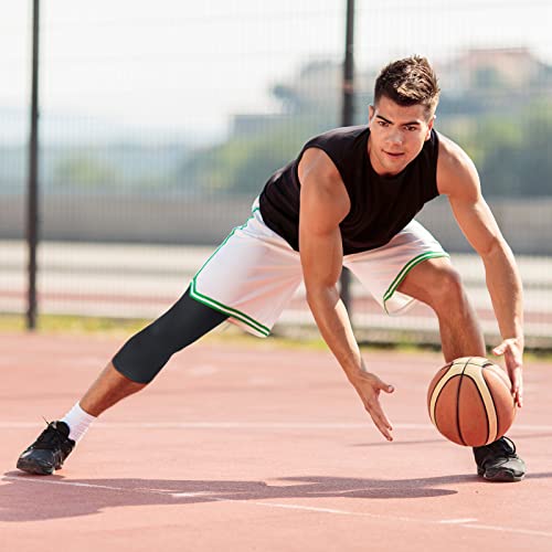 2 Packs Men's Football 3/4 One Leg Compression Tights Unisex Leggings ...