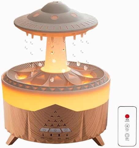 Amazon.com: Raining Cloud Night Light UFO Aroma Essential Oil Diffuser ...