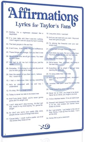 Amazon.com: Bestylez Affirmations Positive Lyrics Sign Room Bedroom ...