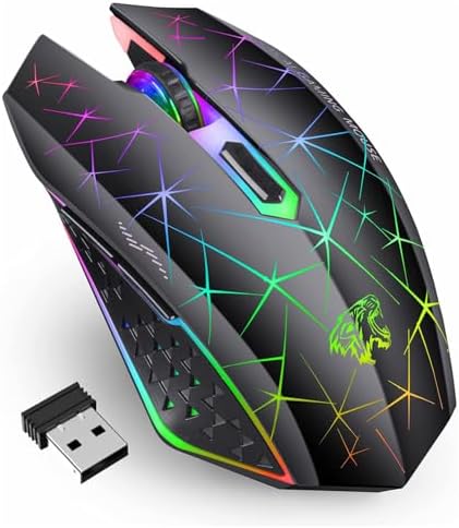 Amazon.com: Wireless Gaming Mouse Bluetooth Mouse RGB Rechargeable 2.4G ...