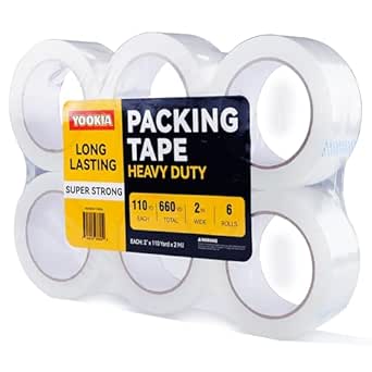 Amazon.com: YOOKIA Clear Packing Tape Refills 6 Rolls, Total 660 yd ...