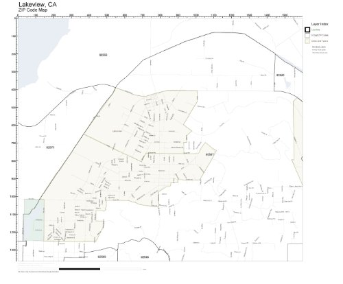 ZIP Code Wall Map of Lakeview, CA ZIP Code Map Not Laminated: Amazon ...