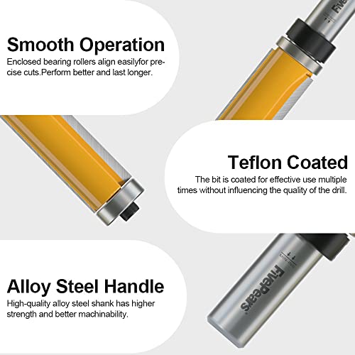 Snapklik.com : FivePears Top And Bottom Bearing Flush Trim Router Bit 1 ...