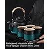 Amazon.com | ZENS Vintage Japanese Tea Set, Gradient Embossed Ceramic ...