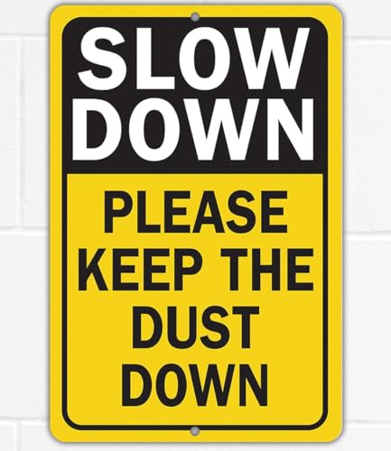 Amazon.com: Slow Down Sign for Driveway – 12x18 Aluminum Dust Control ...