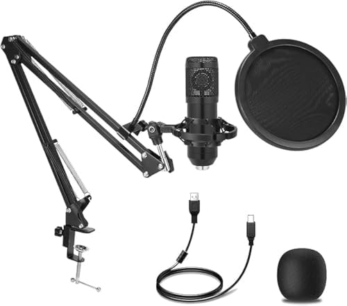 Amazon.com: USB Condenser Microphone,Computer PC Microphone Kit with ...