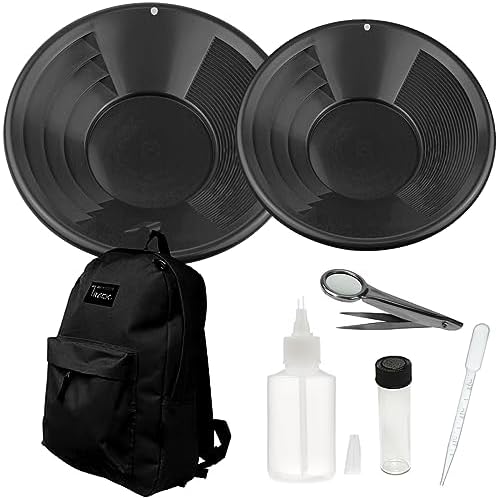 Amazon.com : 7 Piece Professional Gold Pan Kit with 10" and 12" Panning ...