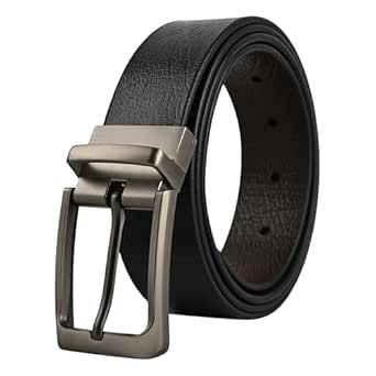 Buy DOLVIC Genuine Leather Reversible Belt for Men | Black & Brown 2-in ...