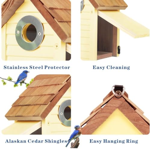 Snapklik.com : Cedar Shingles Bluebird House, Beach Hut Style Wood Bird ...
